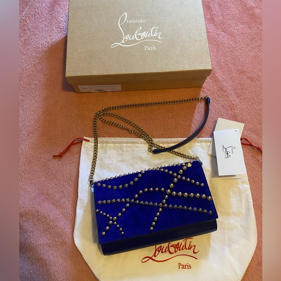 Christian Louboutin | Bags | Christian Louboutin Paloma Blue Clutch ...